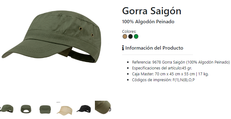 Gorras personalizadas - Regalos Publicitarios en España